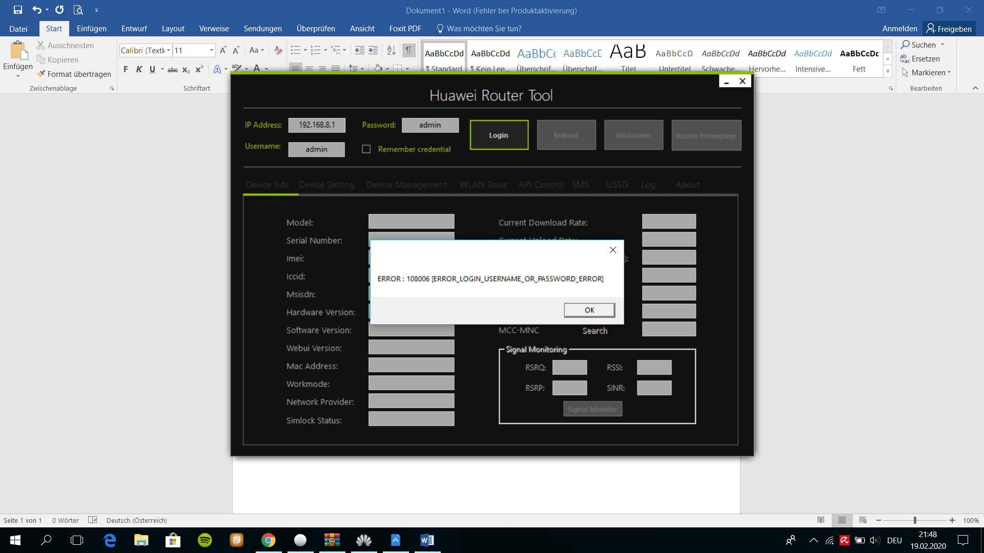 Huawei Router Tool login | LTE-Forum Österreich