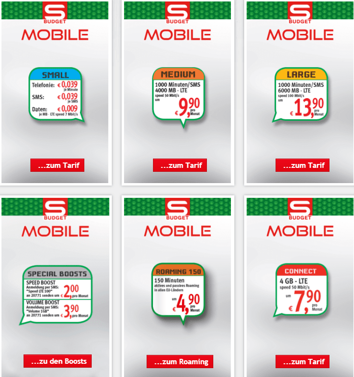 Neue S-Budget-Tarife: kein Datenroaming, Voice/SMS-Roaming nur mit ...