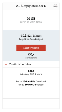 Neue A1 Simply Member Tarife | LTE-Forum Österreich